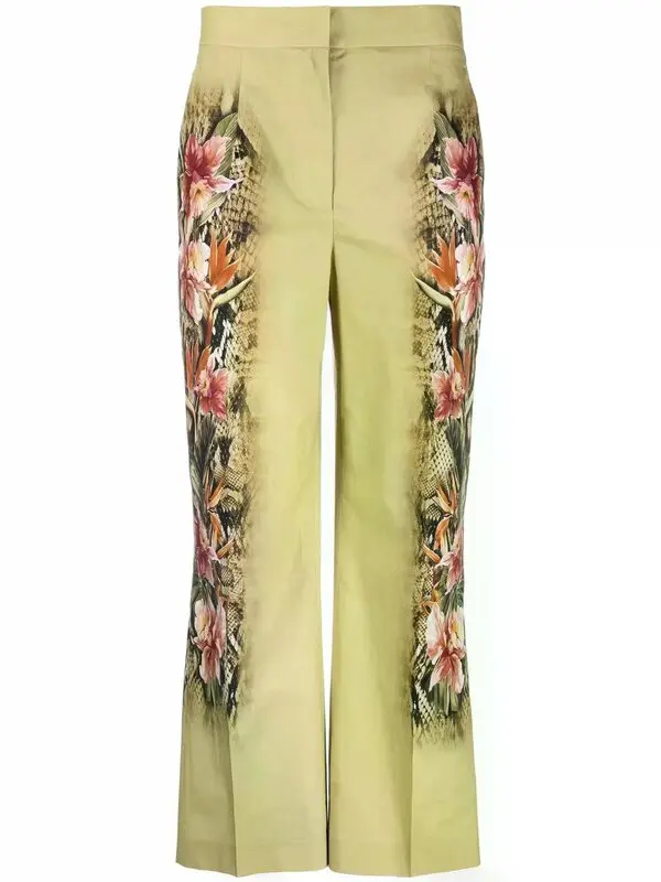 Alberta Ferretti Floral Print Flared Leg Trousers