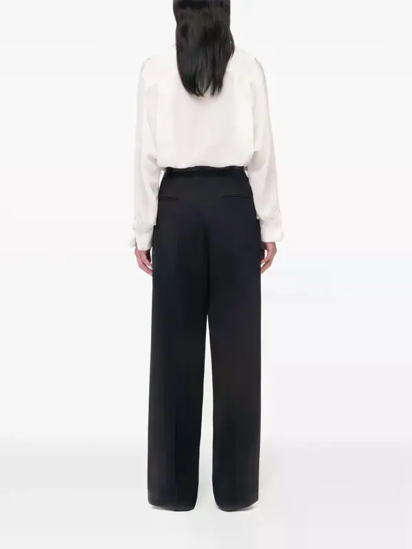 Another Tomorrow Asymmetric Pleated Silk Shirt