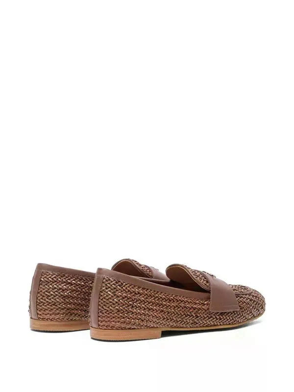 Casadei Woven Leather Loafers
