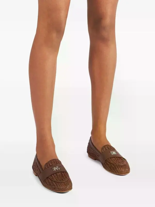 Casadei Woven Leather Loafers