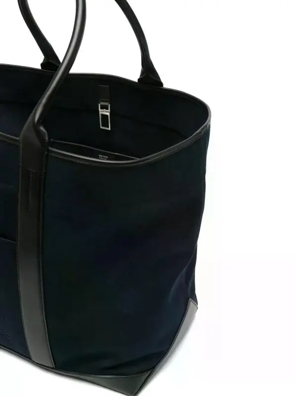 TOM FORD Canvas Tote Bag With Leather Trim