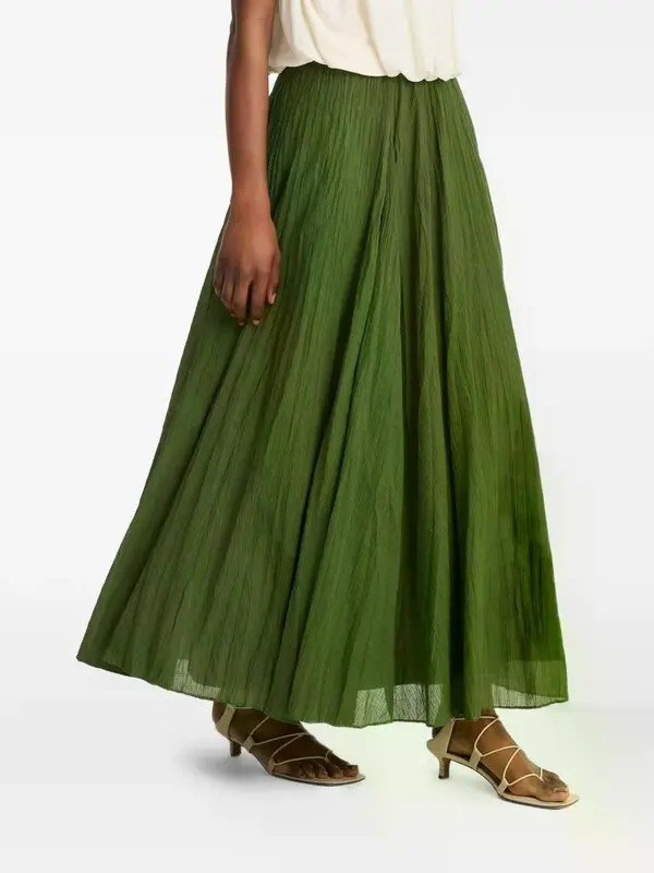 Vince Crinkled Effect Flared Maxi Skirt - Green