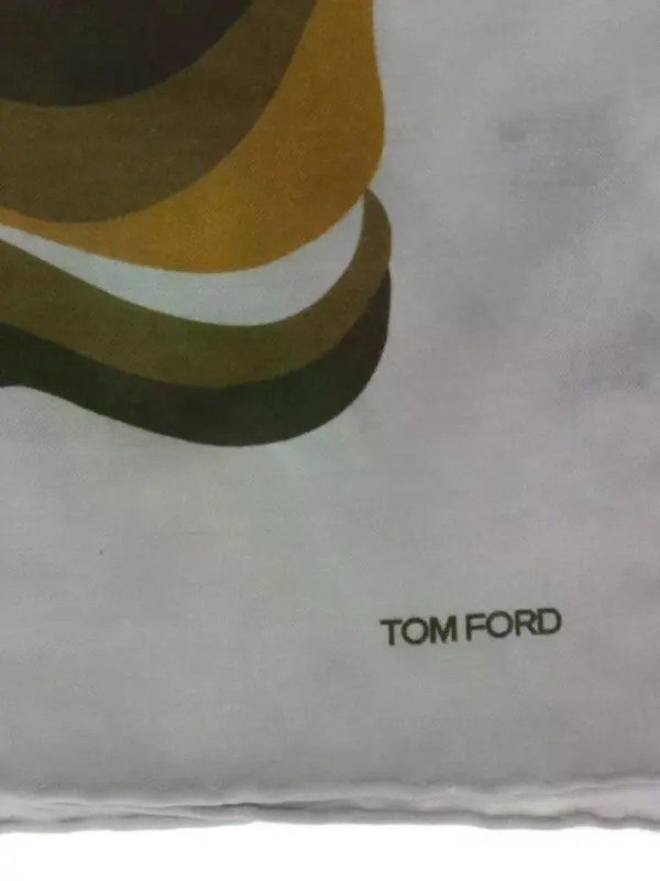 TOM FORD Abstract-print Pocket Square - Grey