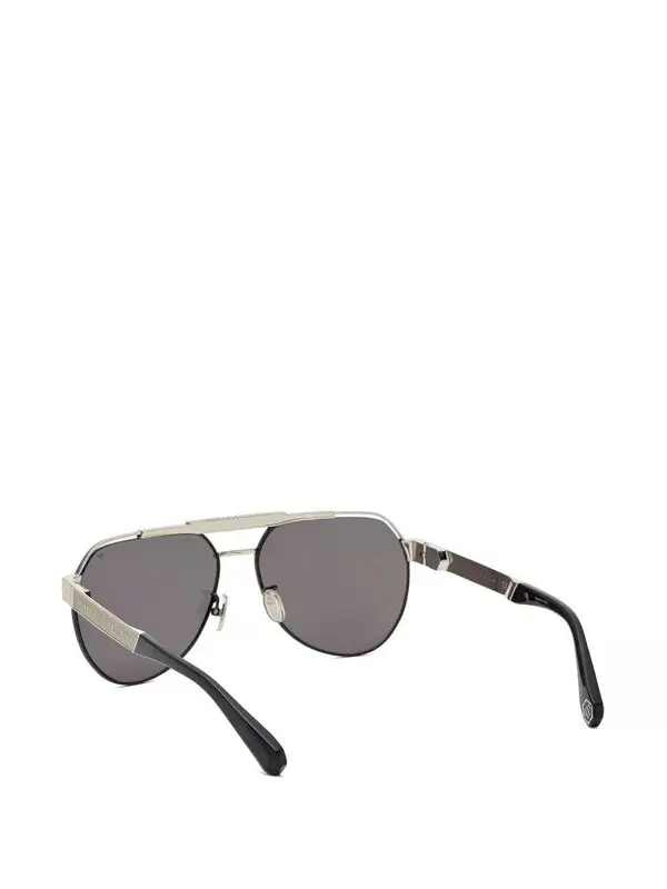 Philipp Plein Pilot Frame Sunglasses With Engraved Logo