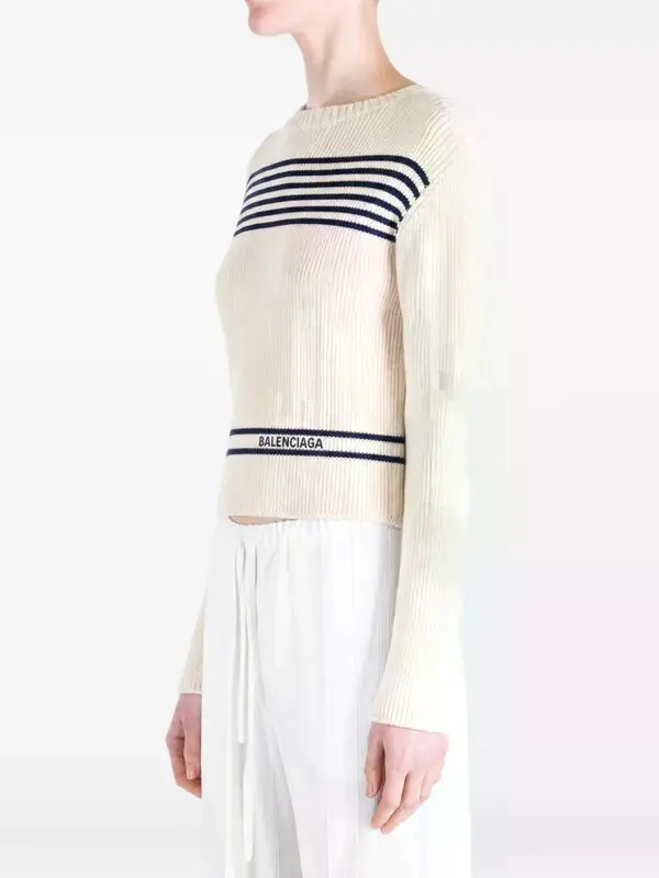Balenciaga Boat Neck Striped Sweater