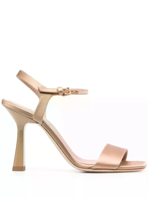 Alberta Ferretti Champagne Calf Leather Ankle Strap Sandals - Neutrals