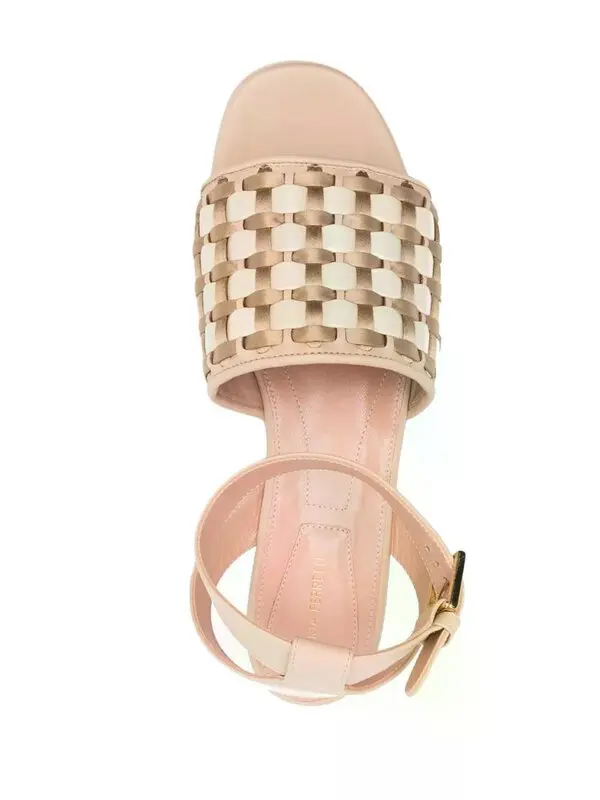 Alberta Ferretti Platform Wedge Sandals With Interwoven Design