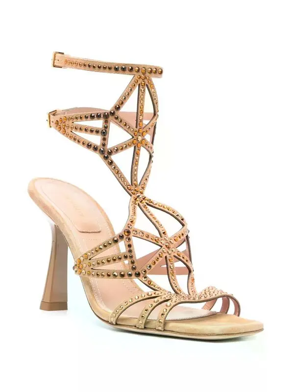 Alberta Ferretti 105mm Metallic Square-toe Sandals - Brown