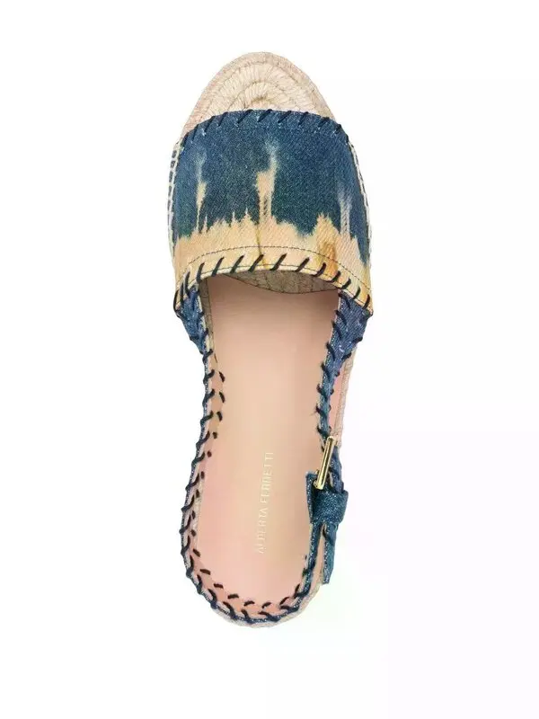 Alberta Ferretti Open-toe Denim Espadrilles