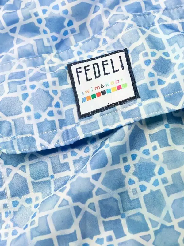 Fedeli Geometric Print Swim Shorts