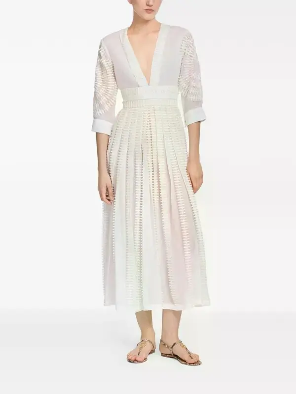 Elie Saab V-neck Dress With Ladder Stitch Detailing