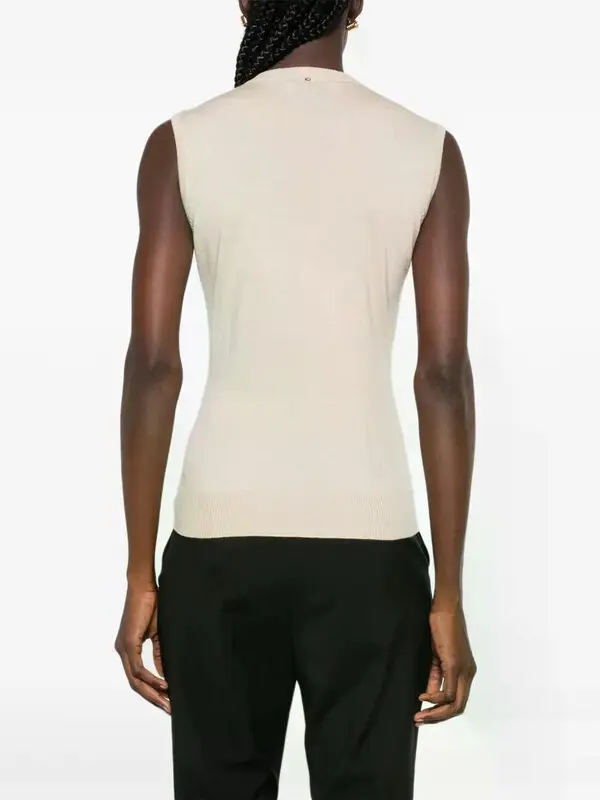 Sportmax Fringed Crystal-embellished Crewneck Top - Neutrals