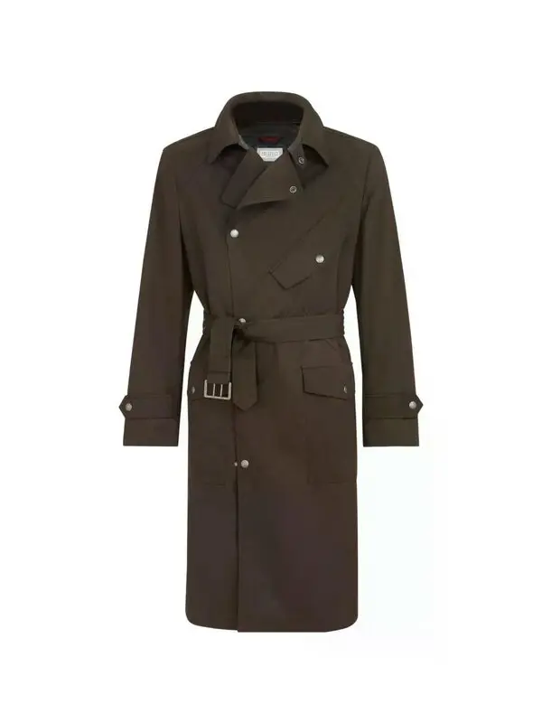 Brunello Cucinelli Water-resistant Microfibre Trench Coat With Nappa Leather Inserts
