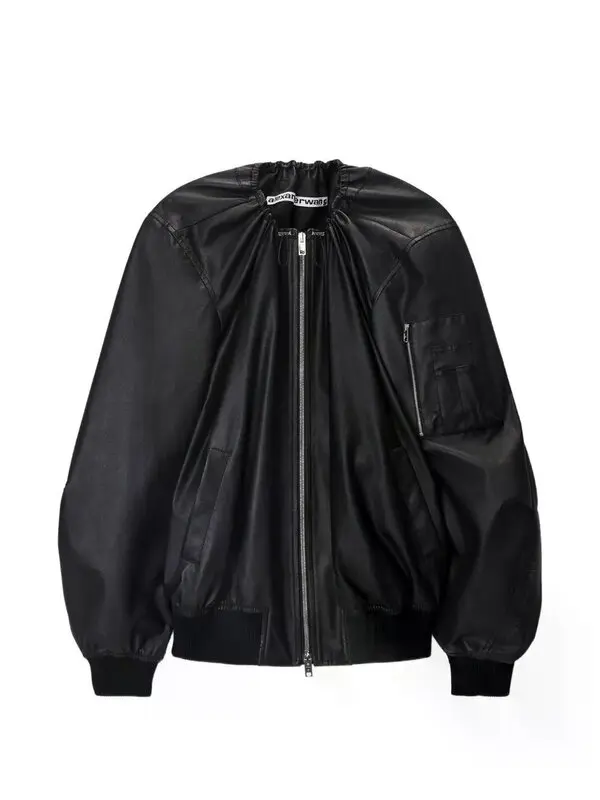 Alexander Wang Gathered-detail Leather Bomber Jacket