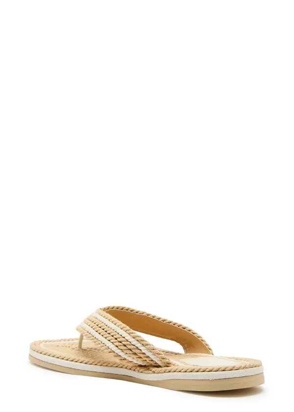 Chloé Braided And Embroidered Flip Flops - Beige