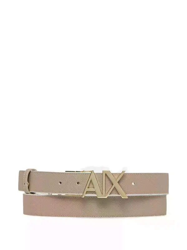 Armani Exchange Reversible Belt With Gold-tone Hardware - Neutrals