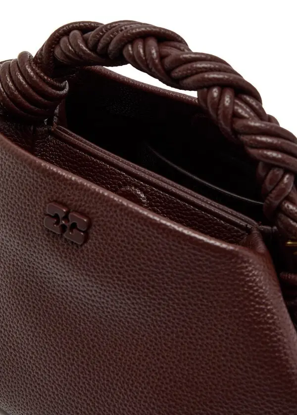 GANNI Bou Small Grained Leather Top Handle Bag - Brown