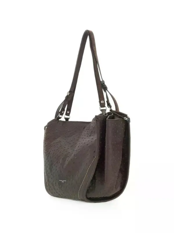 GIANNI CHIARINI Bloom Ostrich-effect Leather Shoulder Bag