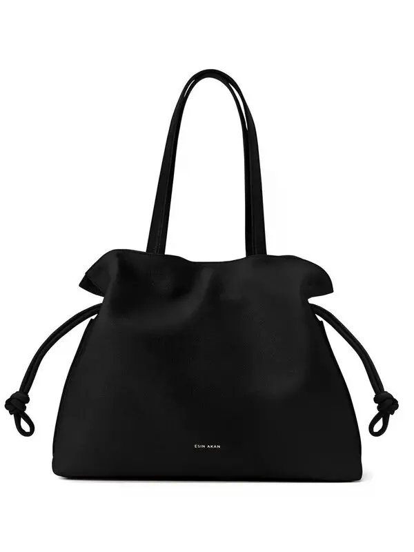 ESIN AKAN Large Emma Leather Tote Bag - Black