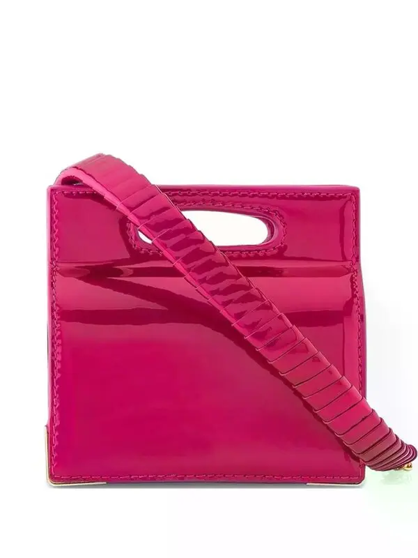 Tyler Ellis Patent Leather Mini Tote Bag With Cut-out Top Handle - Pink