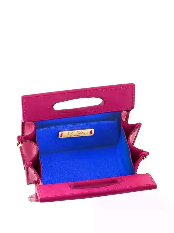 Tyler Ellis Patent Leather Mini Tote Bag With Cut-out Top Handle - Pink
