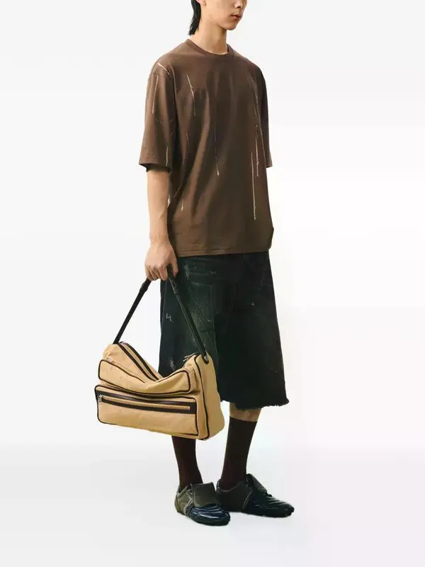 CROQUIS Paint-splatter T-shirt - Brown