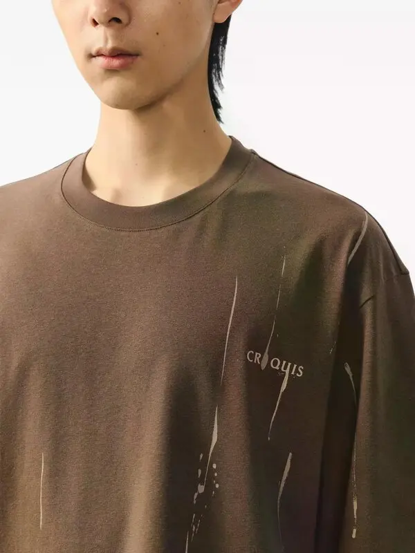 CROQUIS Paint-splatter T-shirt - Brown