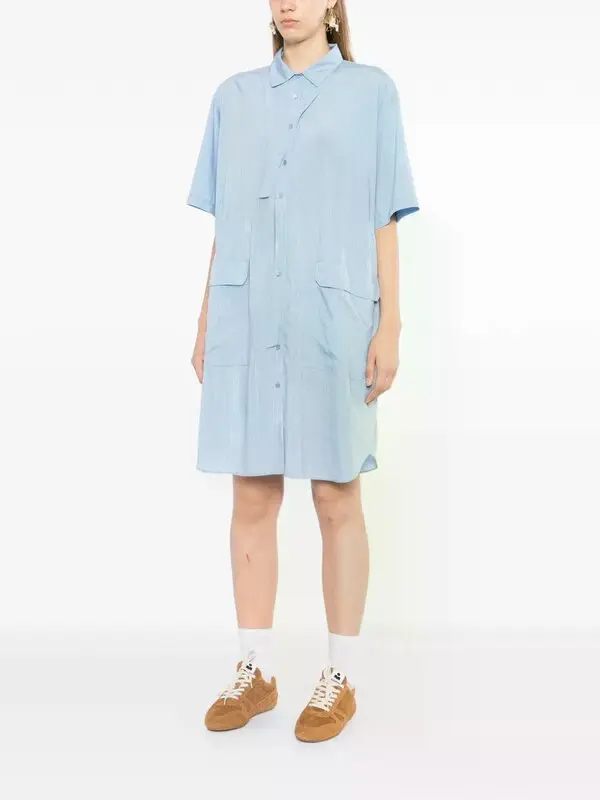 JNBY Crinkle-effect Striped Shirt Dress
