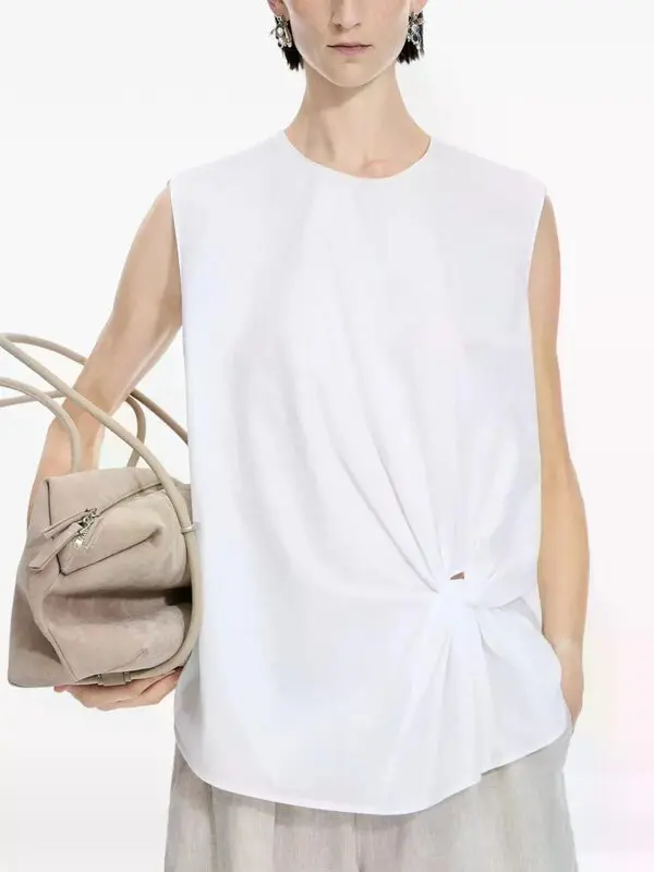 JNBY Sleeveless Draped Top - White