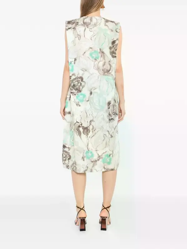 JNBY Floral-print Sleeveless V-neck Midi Dress
