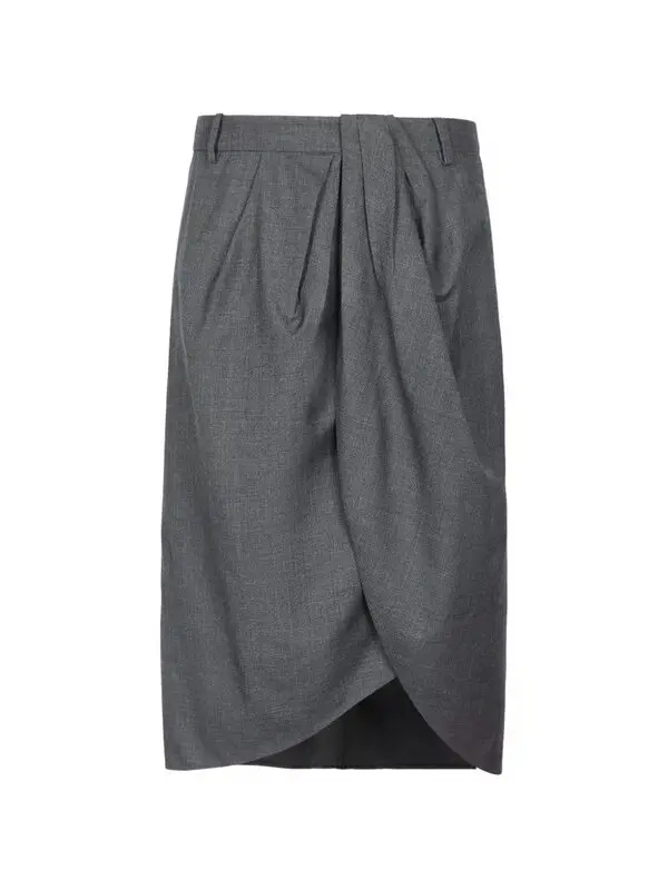 JNBY Draped Asymmetric Midi Skirt - Grey