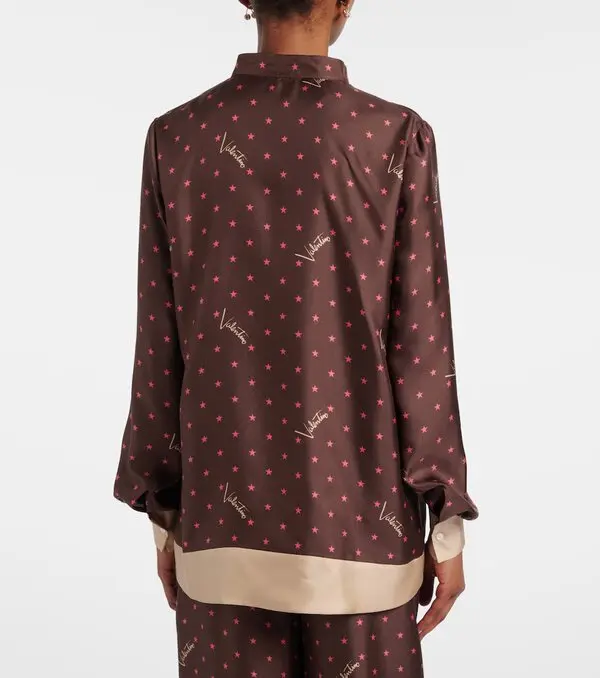 Valentino Garavani Printed Silk Twill Pajama Shirt