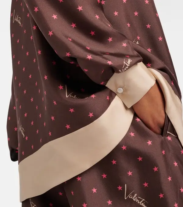 Valentino Garavani Printed Silk Twill Pajama Shirt