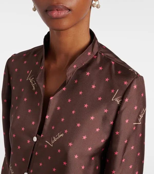 Valentino Garavani Printed Silk Twill Pajama Shirt