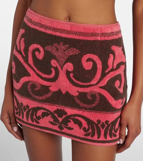 Valentino Garavani Cotton Terry Jacquard Mini Skirt
