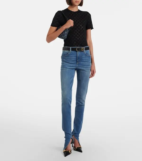 Gucci Gg Cotton-blend Devoré T-shirt - Black