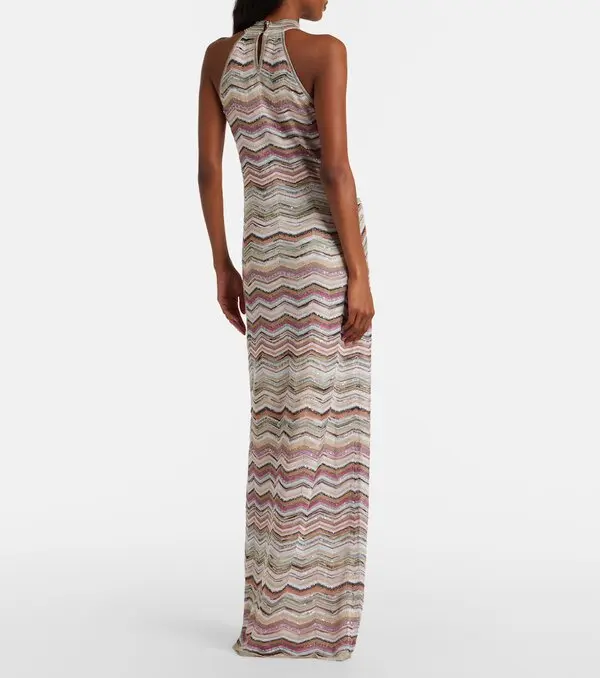 Missoni Zigzag Halterneck Sequin Maxi Dress