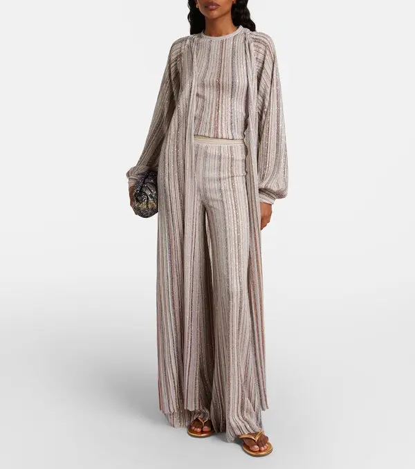 Missoni Striped Lame Wrap Cardigan