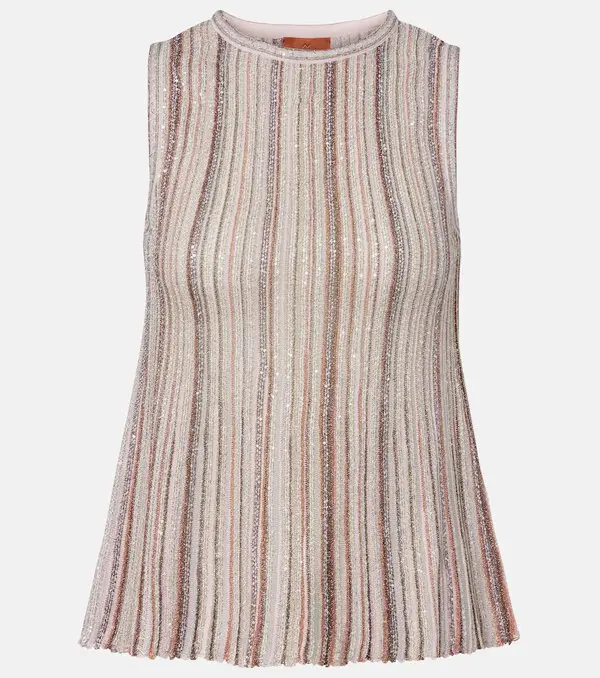Missoni Sequined Striped Lame Top - Multicoloured