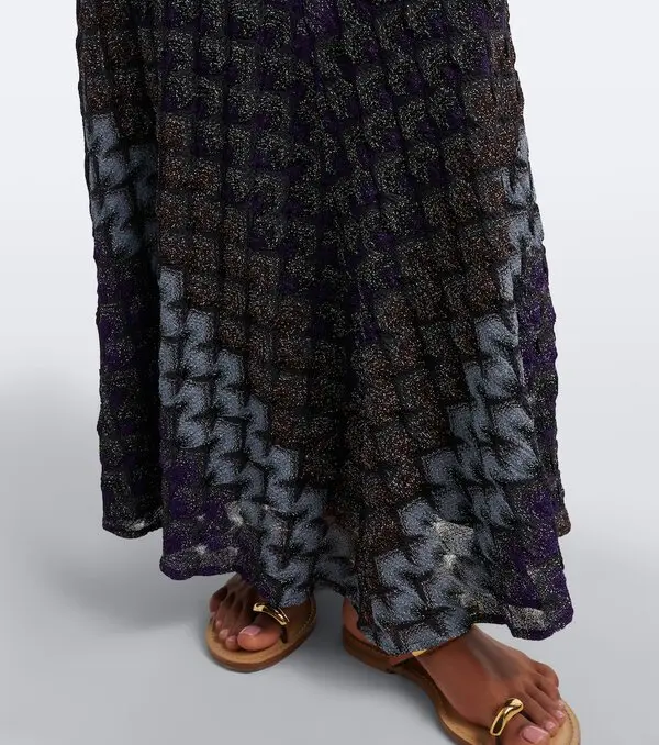Missoni Knitted Lame Maxi Skirt