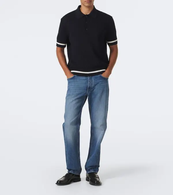 Givenchy Crochet Cotton Polo Shirt