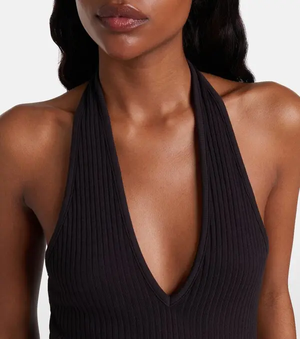 Citizens Of Humanity Thea Ribbed-knit Halterneck Top - Brown