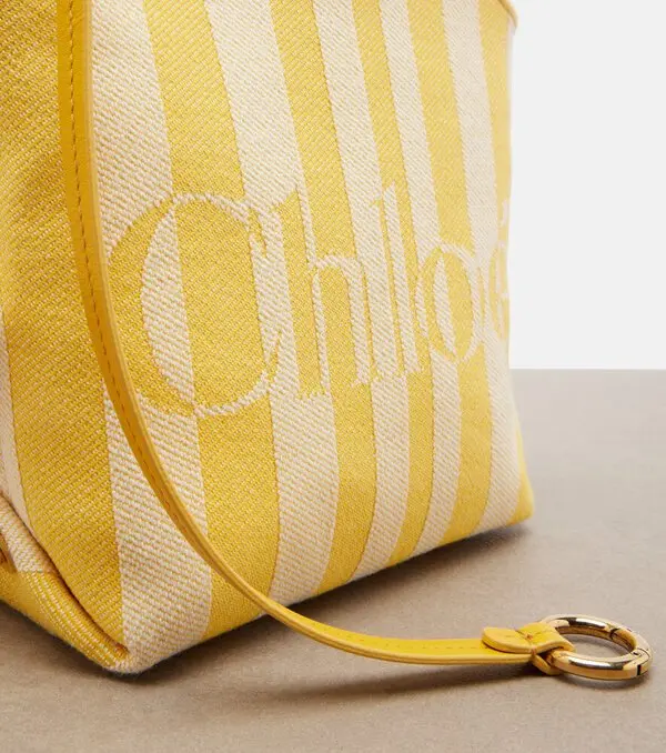 Chloé Stripy Mini Jacquard Top-handle Bag - Yellow
