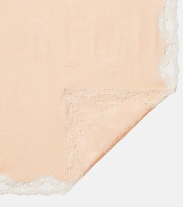 Chloé Embellished Lace-trimmed Silk Jacquard Scarf
