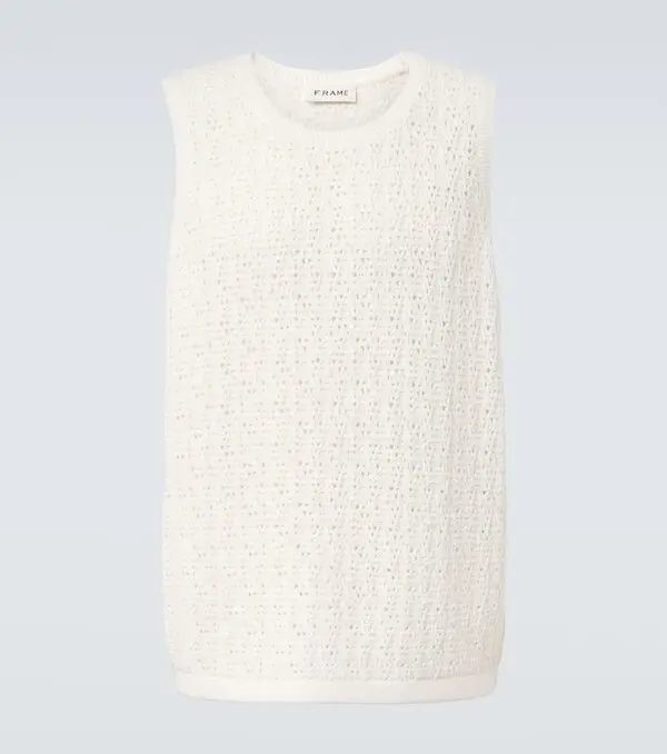 FRAME Crochet Cotton-blend Tank Top