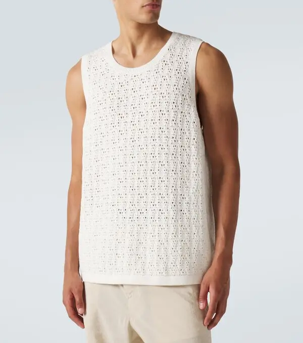 FRAME Crochet Cotton-blend Tank Top