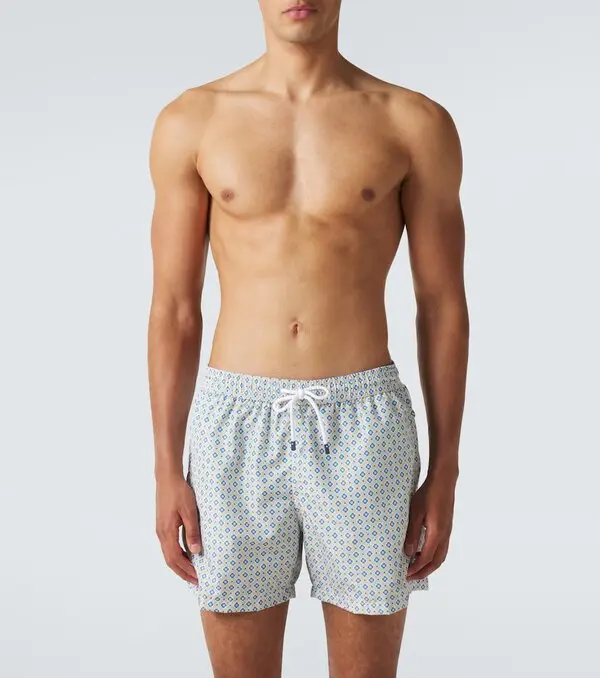 Fedeli Madeira Printed Swim Trunks - Beige