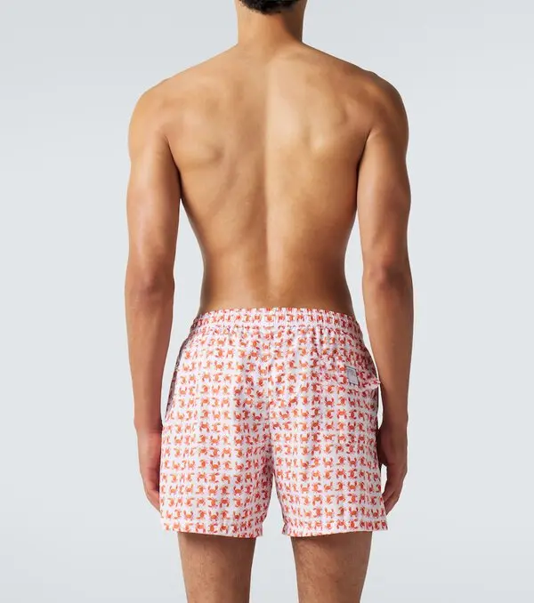 Fedeli Printed Swim Trunks - White