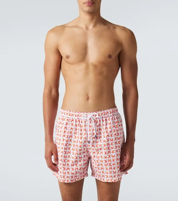 Fedeli Printed Swim Trunks - White