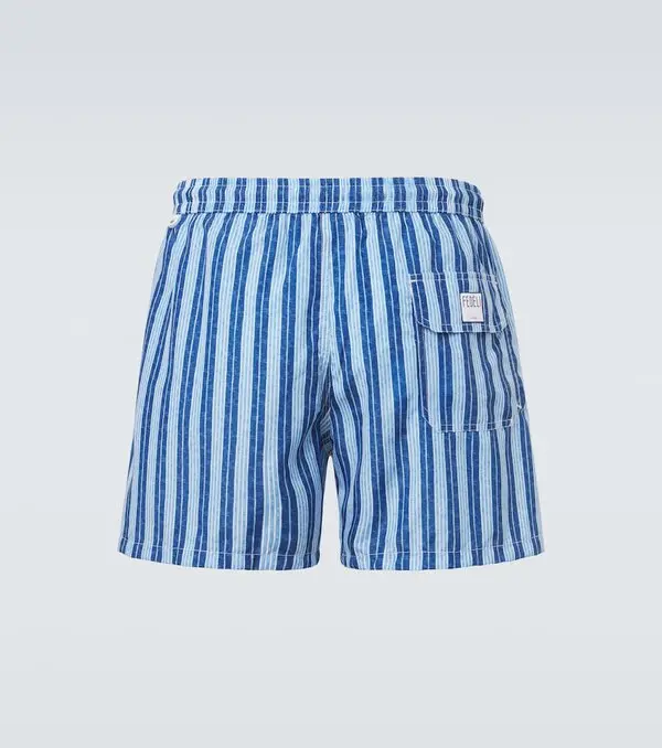 Fedeli Striped Swim Trunks - Blue